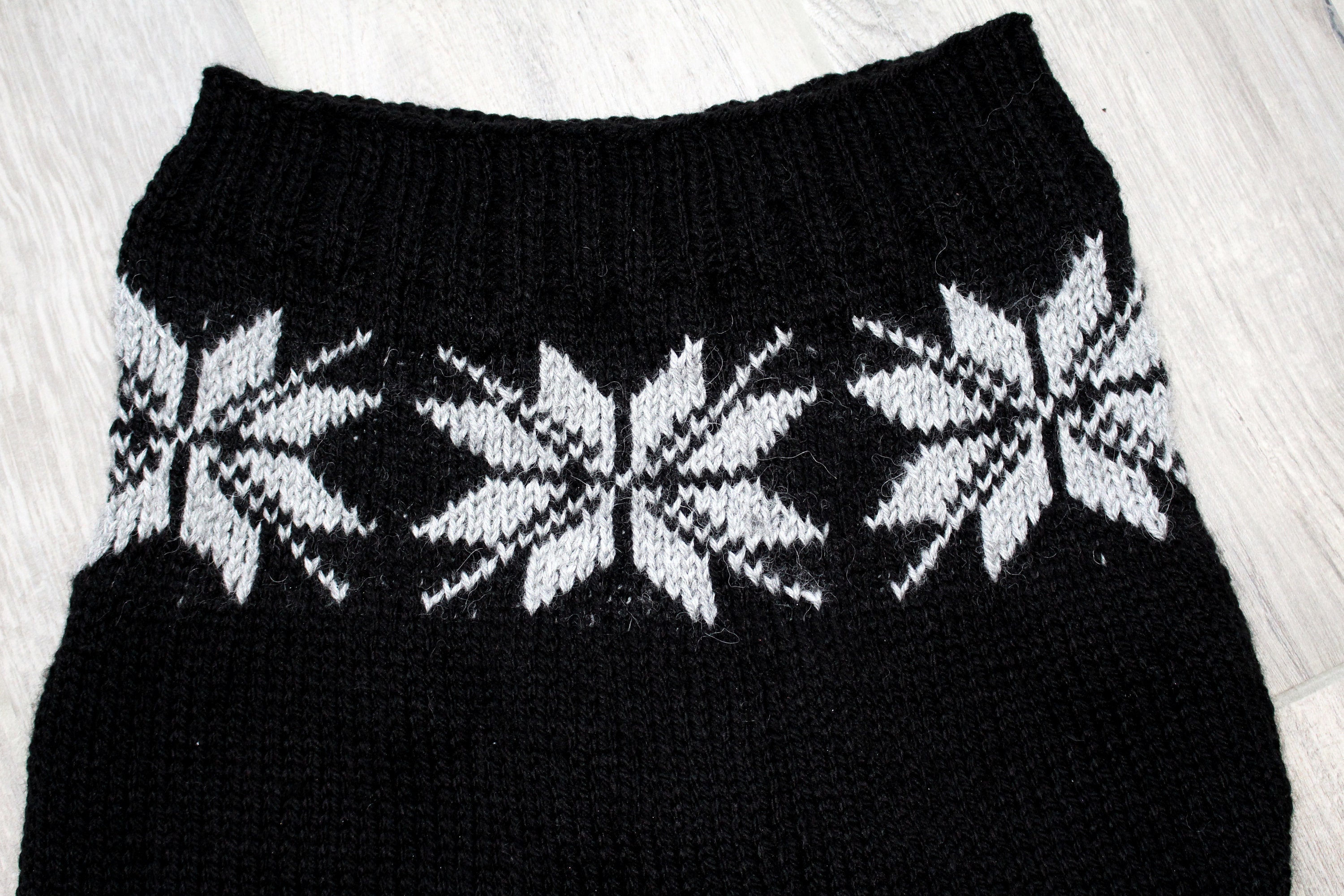 Snood or Black Jacquard Necklace Snowflakes - Etsy UK