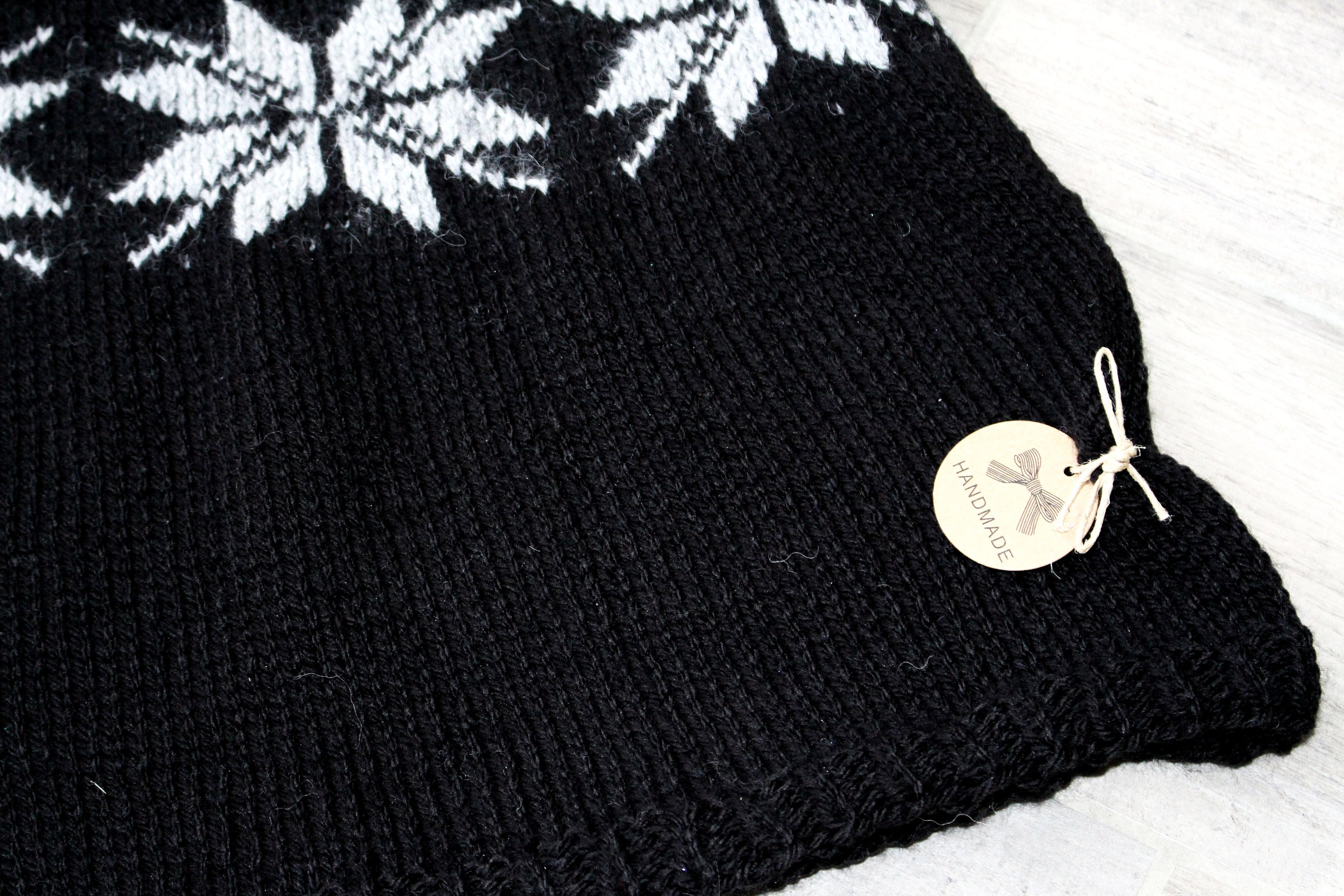 Black Jacquard Snowflake Snood or Neck Warmer - Etsy UK