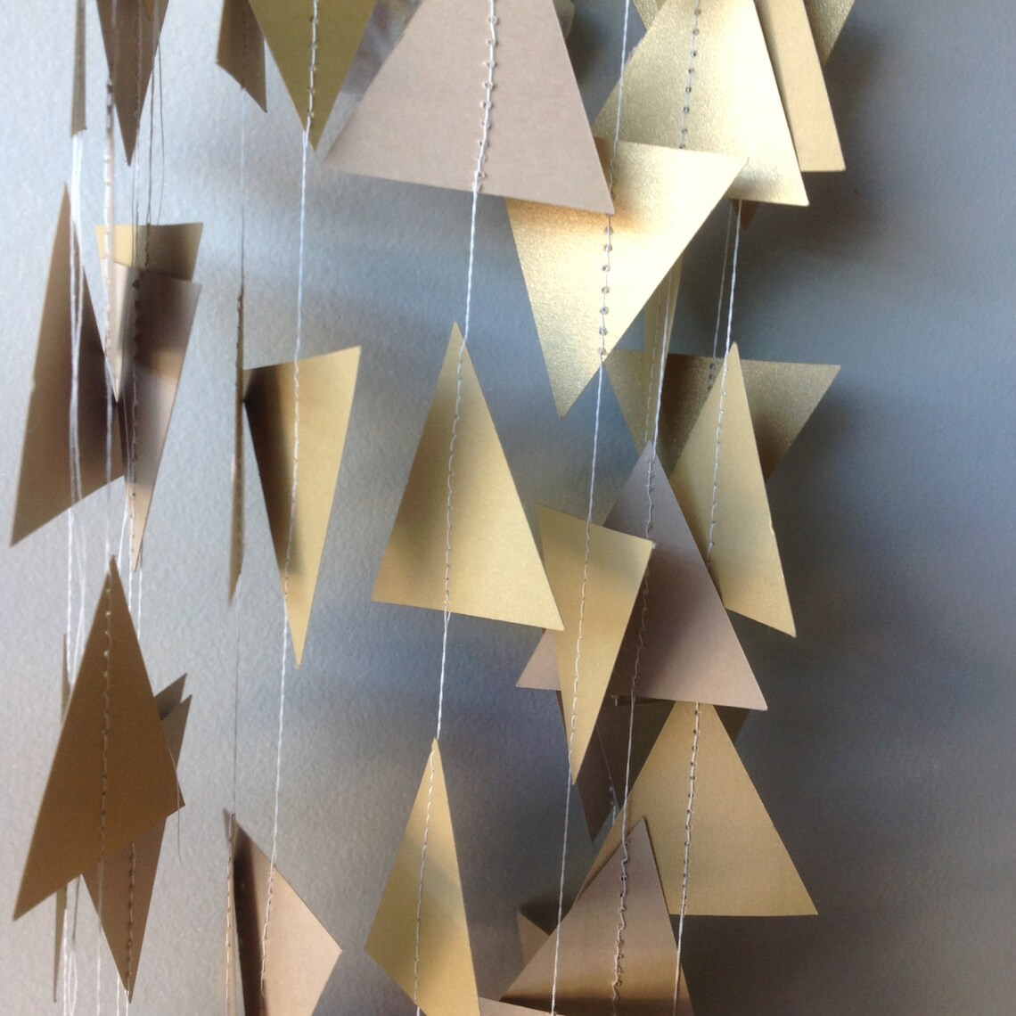 Geometric Garland, Gold Triangle Garland, Anniversary Garland, Party ...