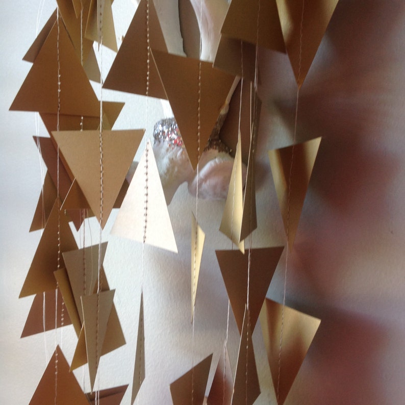 Geometric Garland, Gold Triangle Garland, Anniversary Garland, Party ...