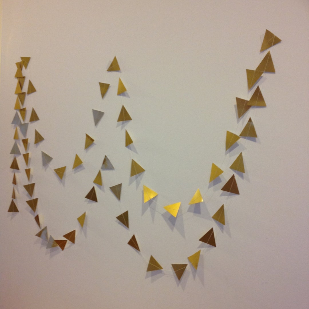 Garland Triangle Gold, Wedding Garland, Paper Garland. - Etsy