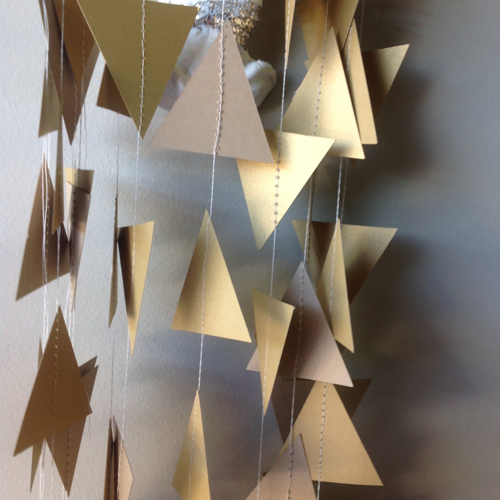 Geometric Garland, Gold Triangle Garland, Anniversary Garland, Party ...