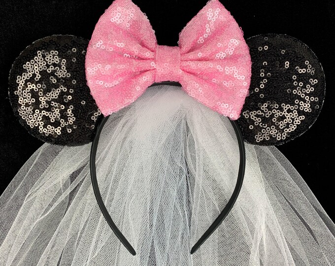Bride Veil Minnie Mouse Ears Disney Mickey Ears White - Etsy