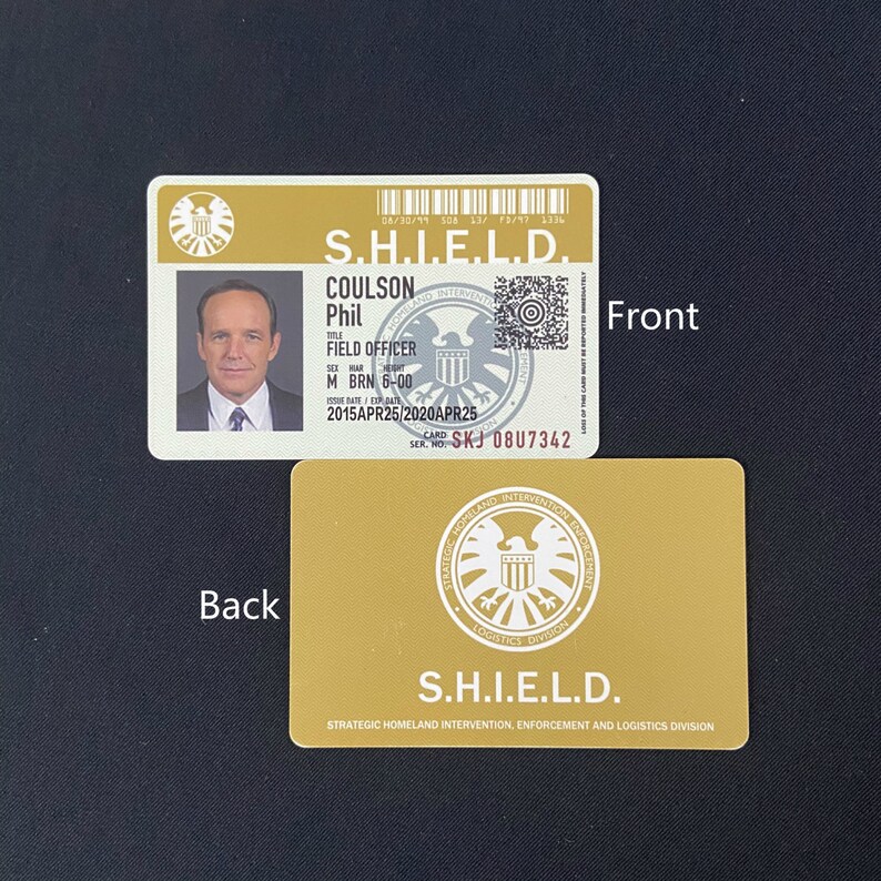 Shield Agents ID Card, S.H.I.E.L.D. Agents Wallet With Metal Badge, ID ...