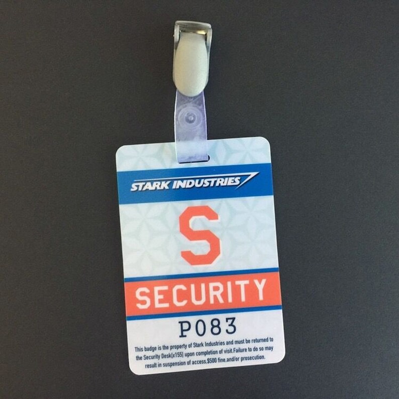 Iron Man Card Tony Stark Industries ID Badge Visitor Badge Security ...