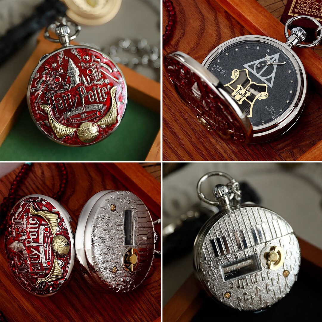 Music Pocket Watch Gold Flying Thief Pocket Watch Clockwork Octave Box ...