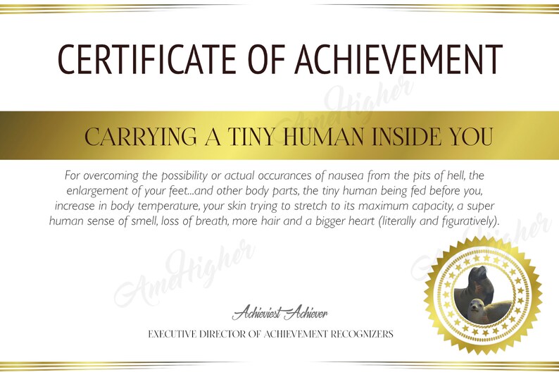 Carrying Tiny Human Certificate, Instant Download - Etsy