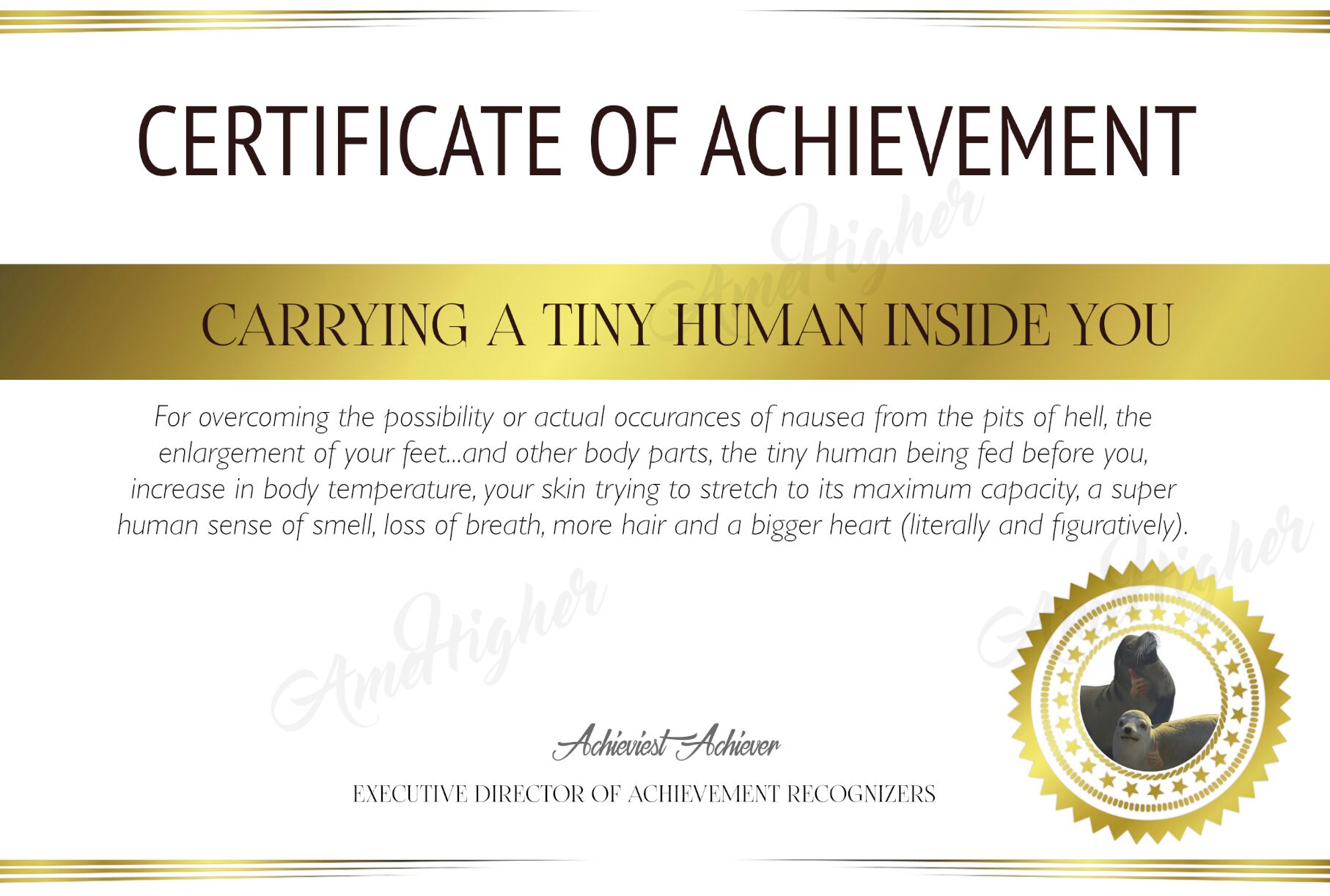 Carrying Tiny Human Certificate, Instant Download - Etsy