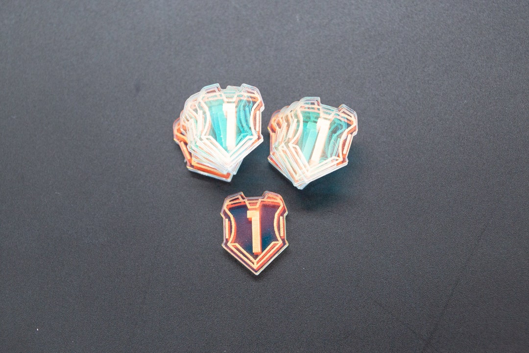 Iridescent Acrylic 1 Damage Counter TCG Token Set - Etsy