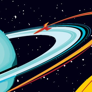 Adventure in Space Retro Poster - Etsy