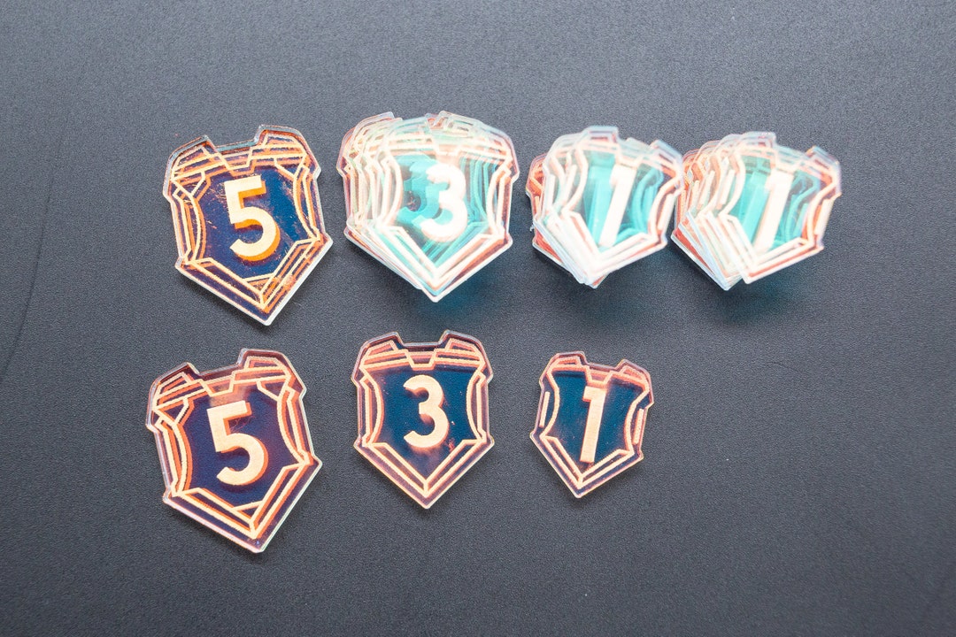 Iridescent Acrylic Damage Counter TCG Token Set - Etsy