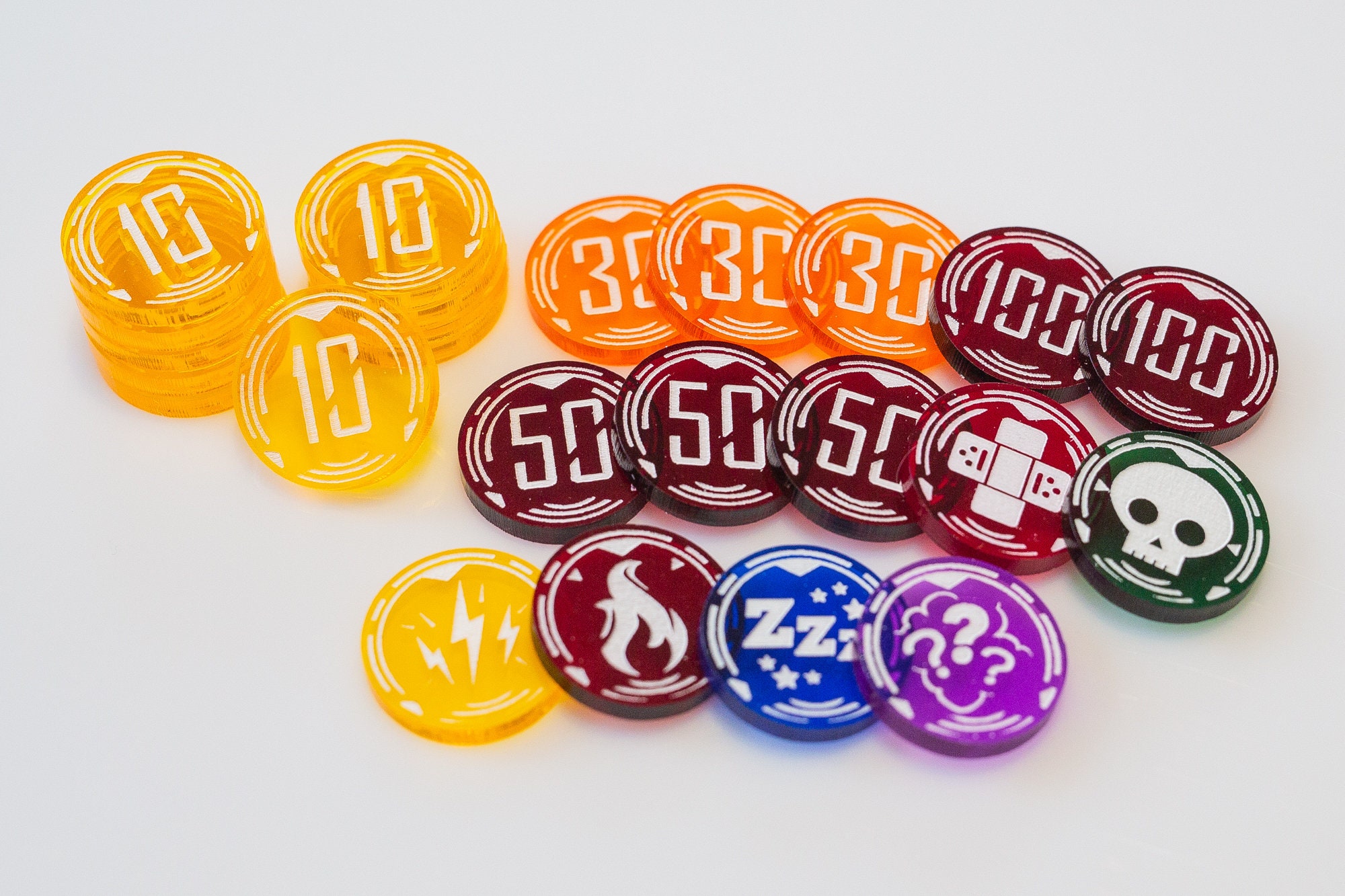 Acrylic Tokens Set - TCG Damage Counters - Etsy UK