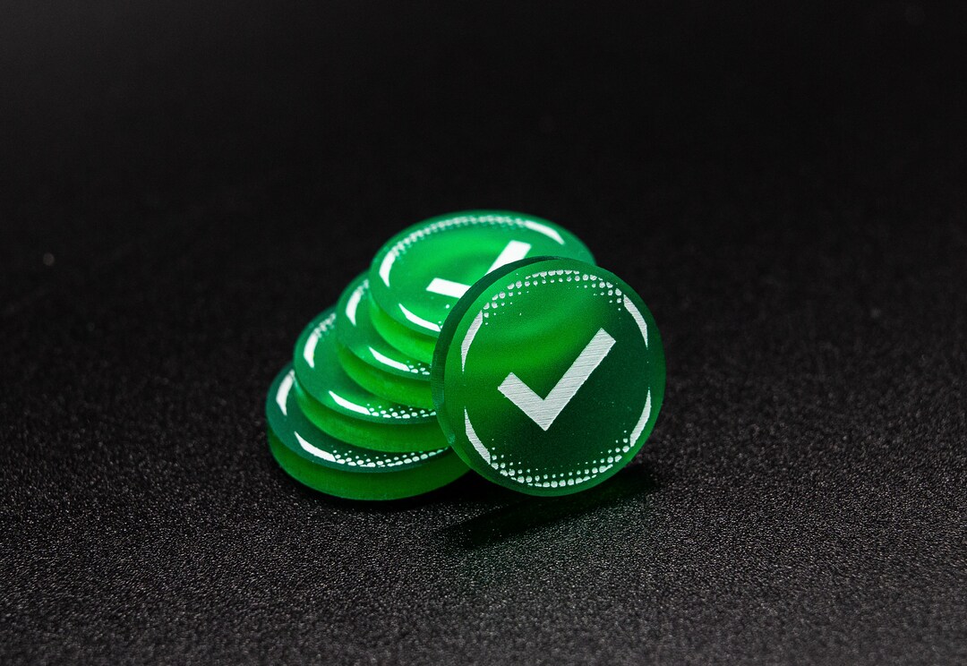 Acrylic Checkmark Token Set - MCP Crisis Protocol Compatible - Etsy