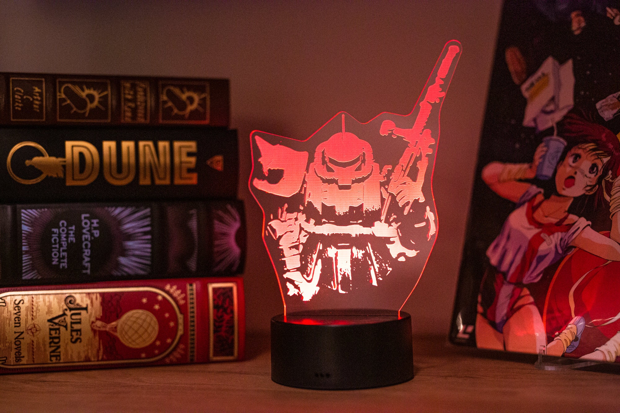 Gundam Zeon Zaku Laser Cut LED Lamp - Etsy