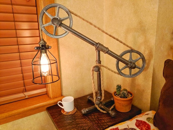Rope Pulley Industrial Light Tutorial: DIY Vintage Style Pulley Light
