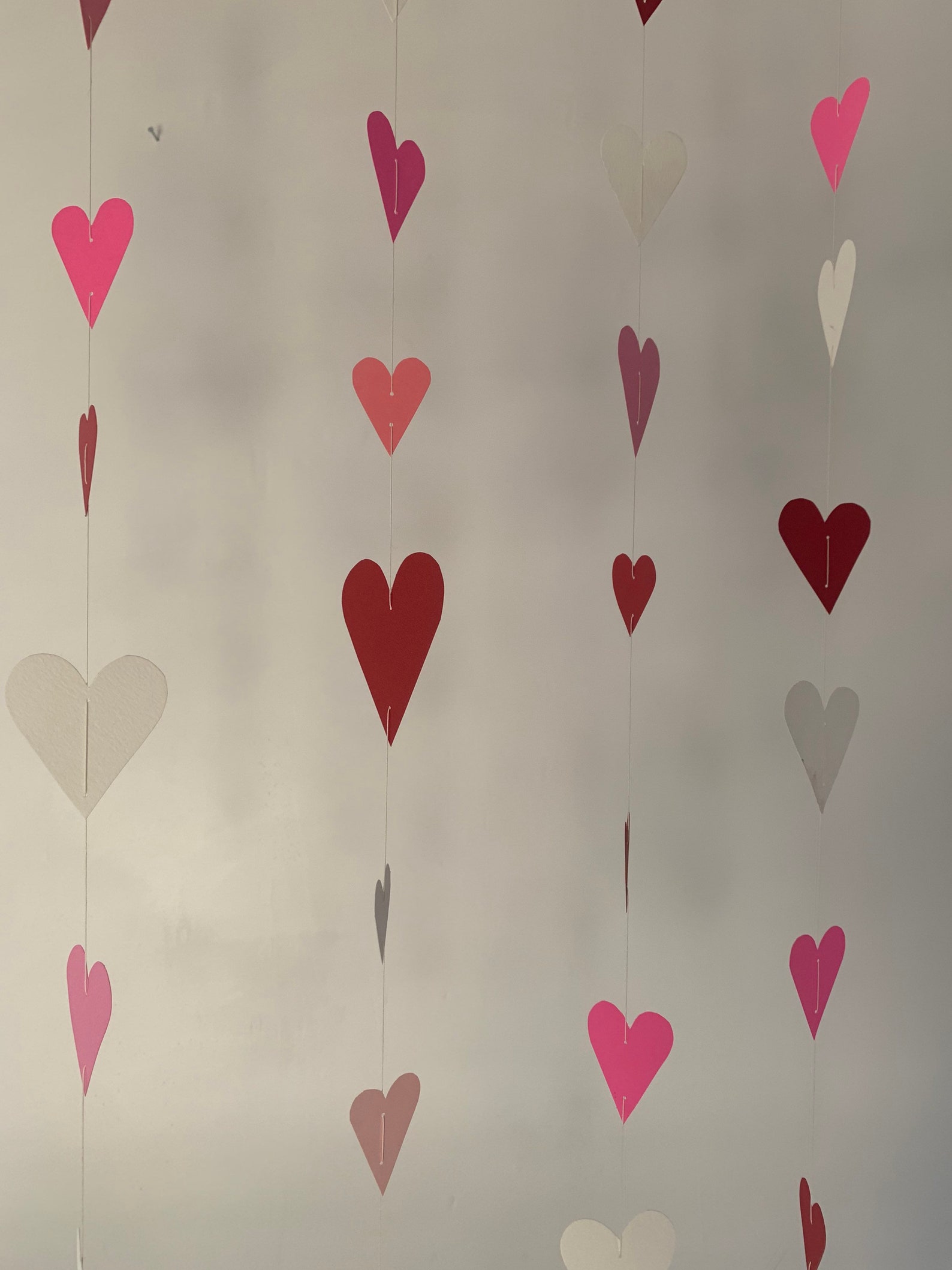 Paper Heart Garland on a String for Decoration or Back Drops - Etsy