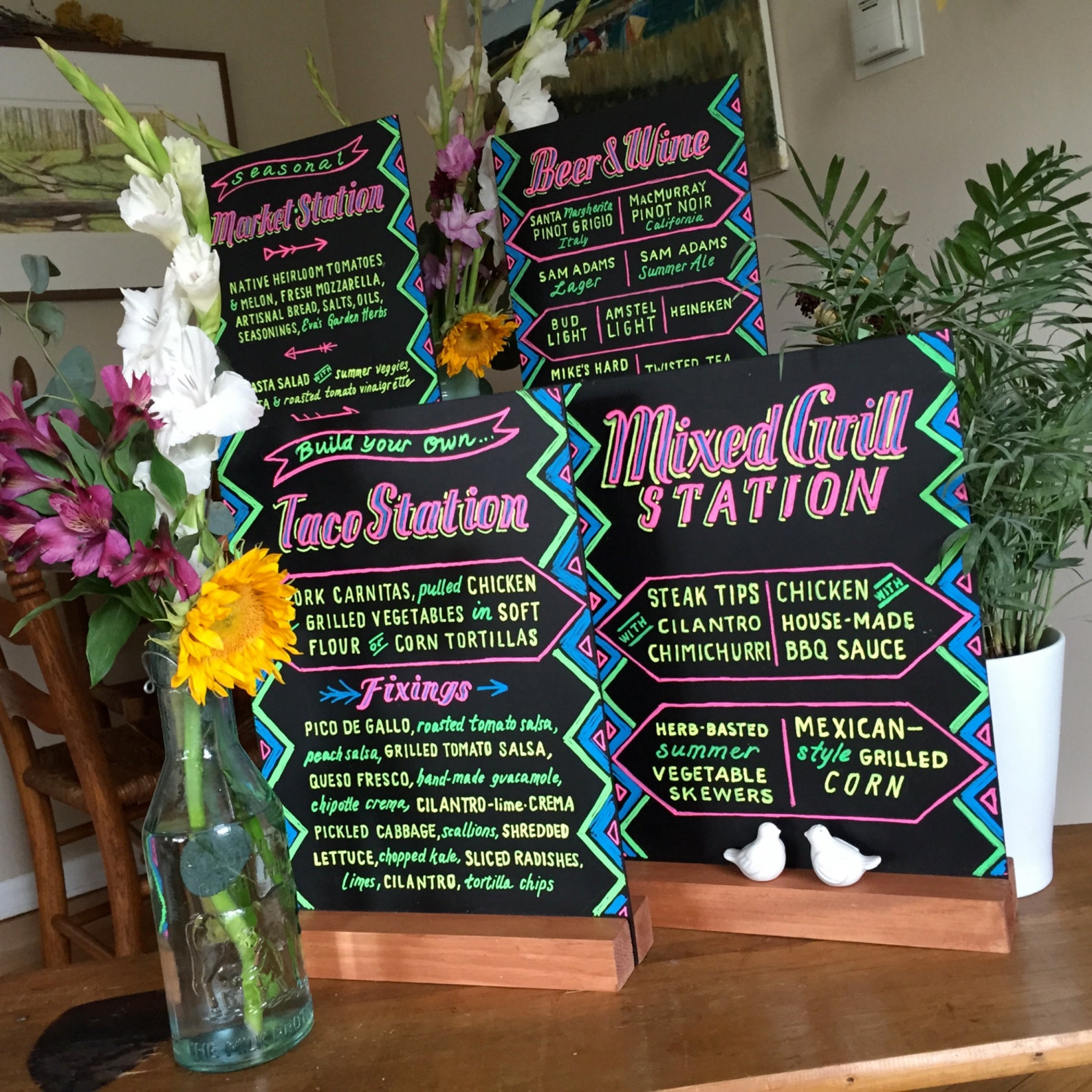 Self Standing Chalkboard Menu for Table Top or Bar - Etsy