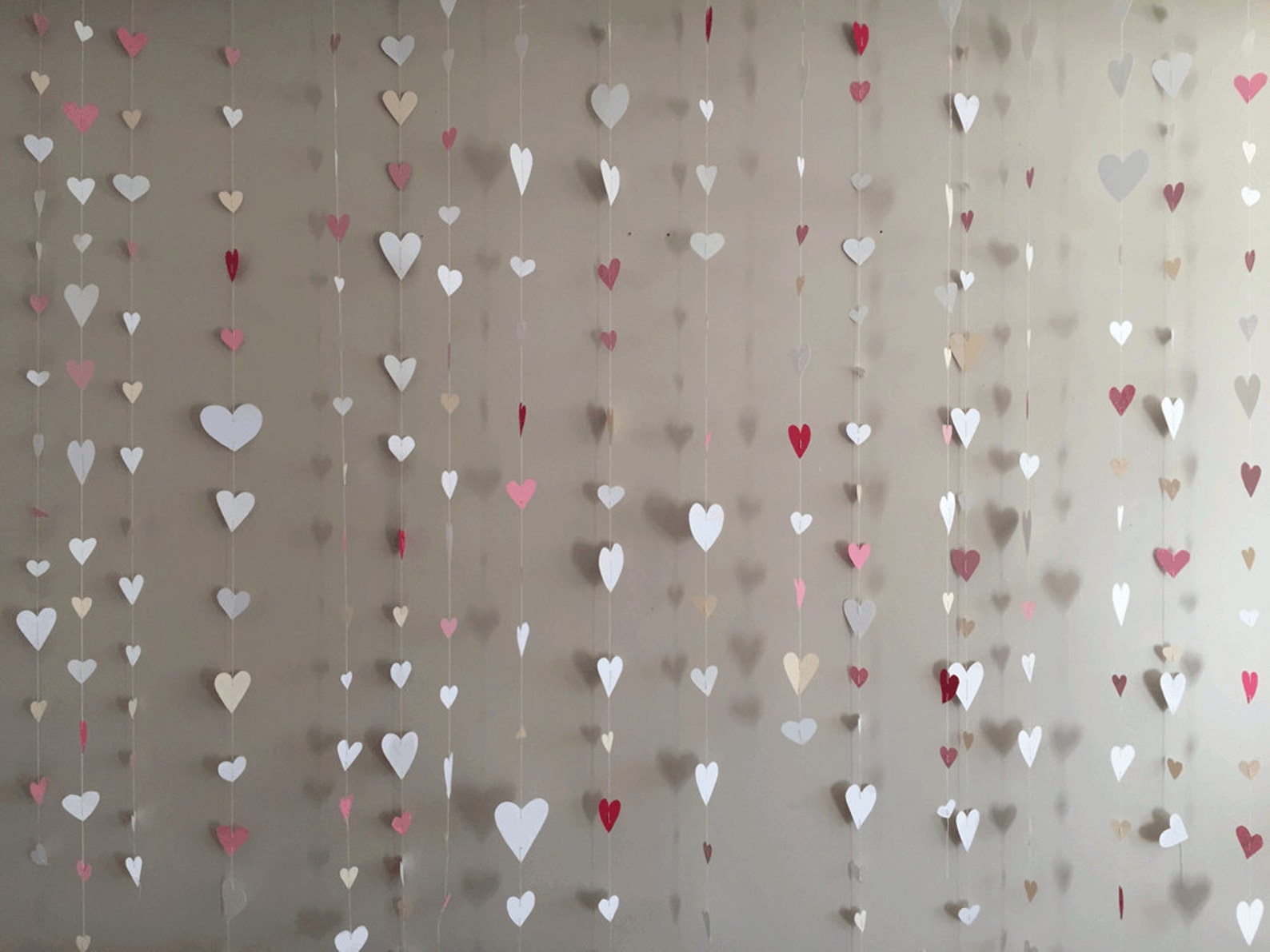 Paper Heart Garland on a String for Decoration or Back Drops - Etsy