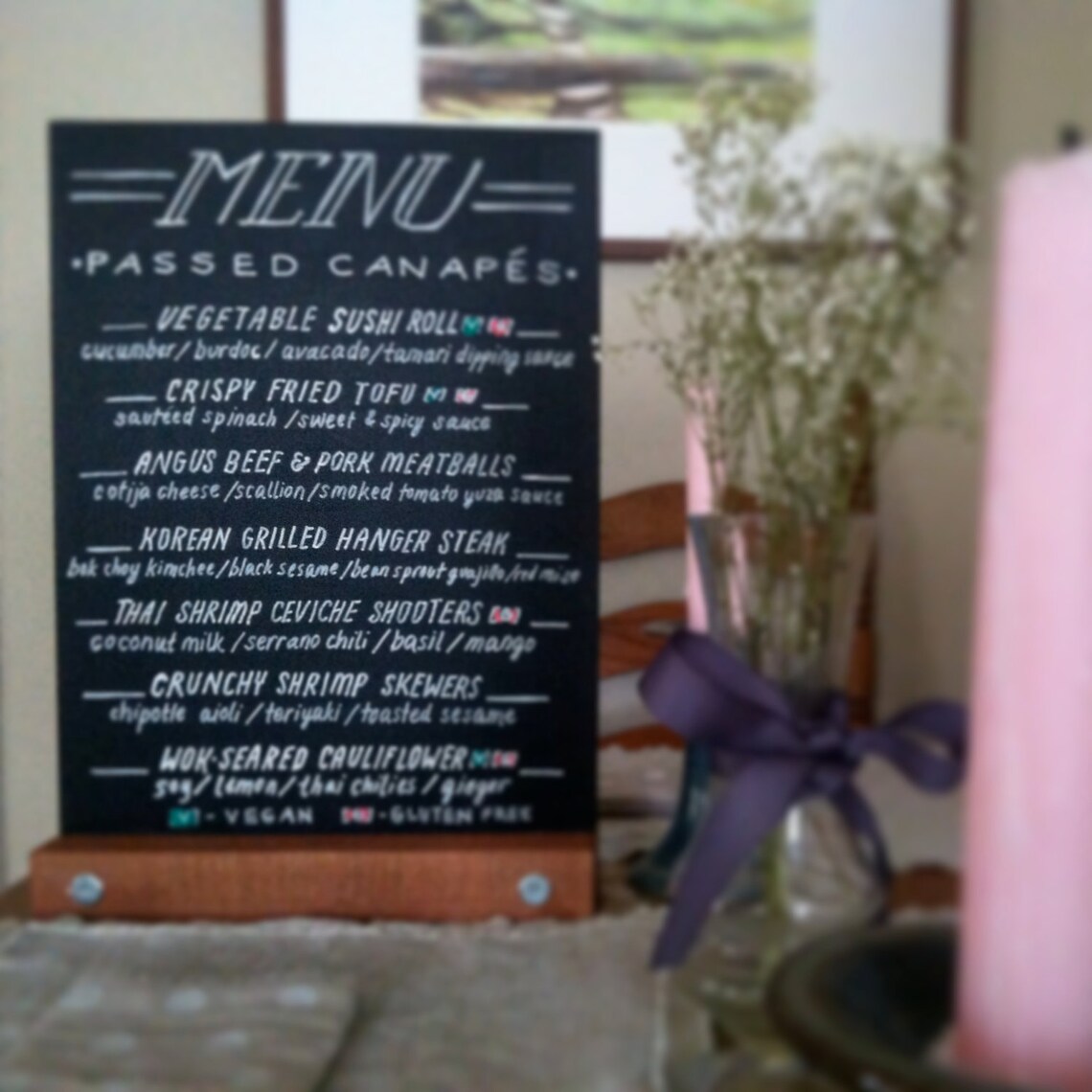 Self Standing Chalkboard Menu for Table Top or Bar - Etsy