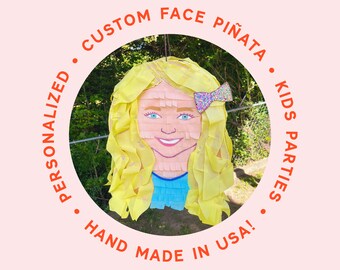 Face Mini Piñata, Personalized Birthday Party Piñata, Custom, Kids ...