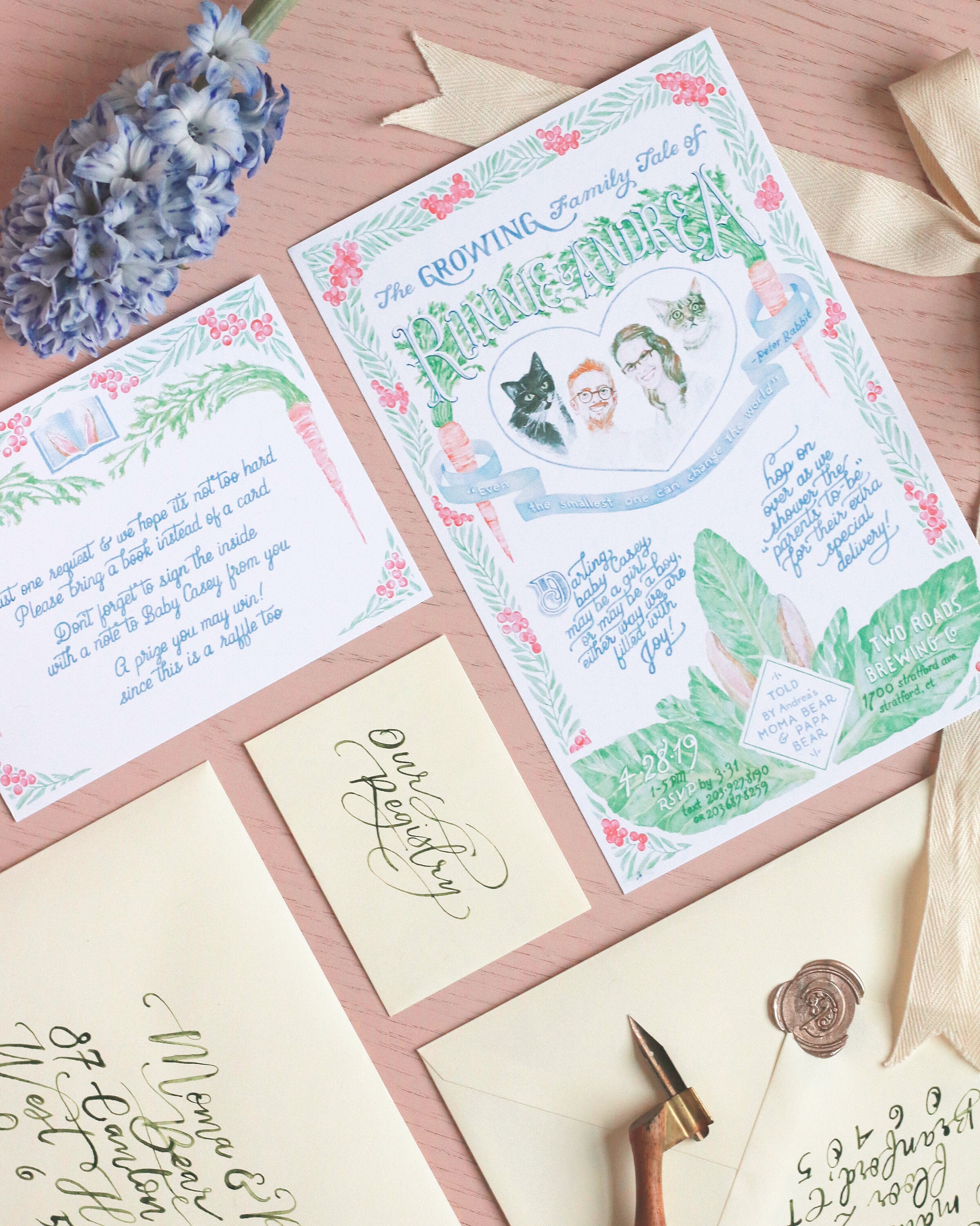 Hand Lettered Calligraphy Invitations - Etsy