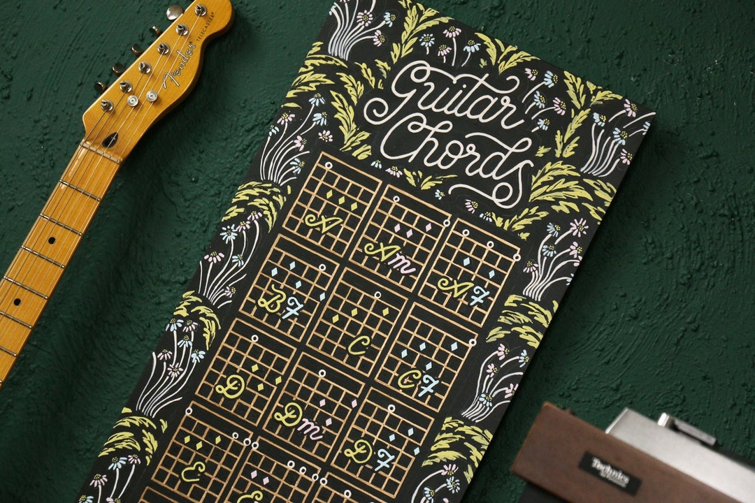 Guitar Chords Chart Sign - Hand Painted Original or Print Options - Etsy