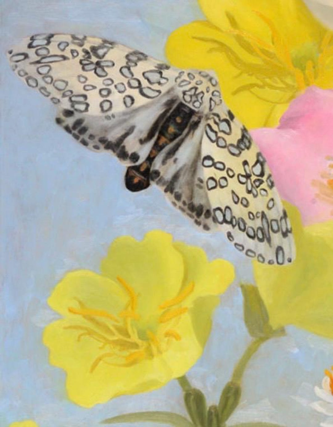 Leopard Moth and Evening Primrose, Print on Wood Panel, 5”x4” - Etsy