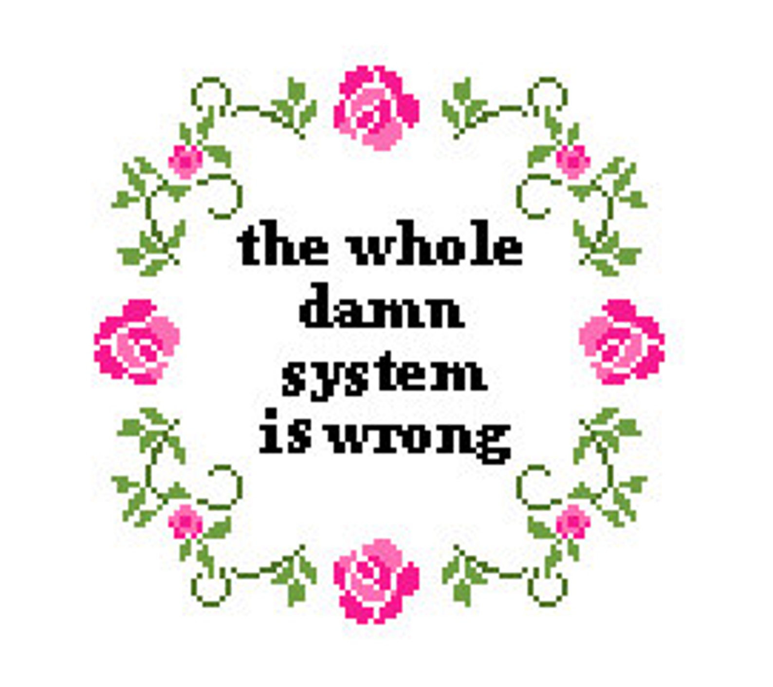 The Whole Damn System is Wrong - Cross Stitch Pattern - Etsy