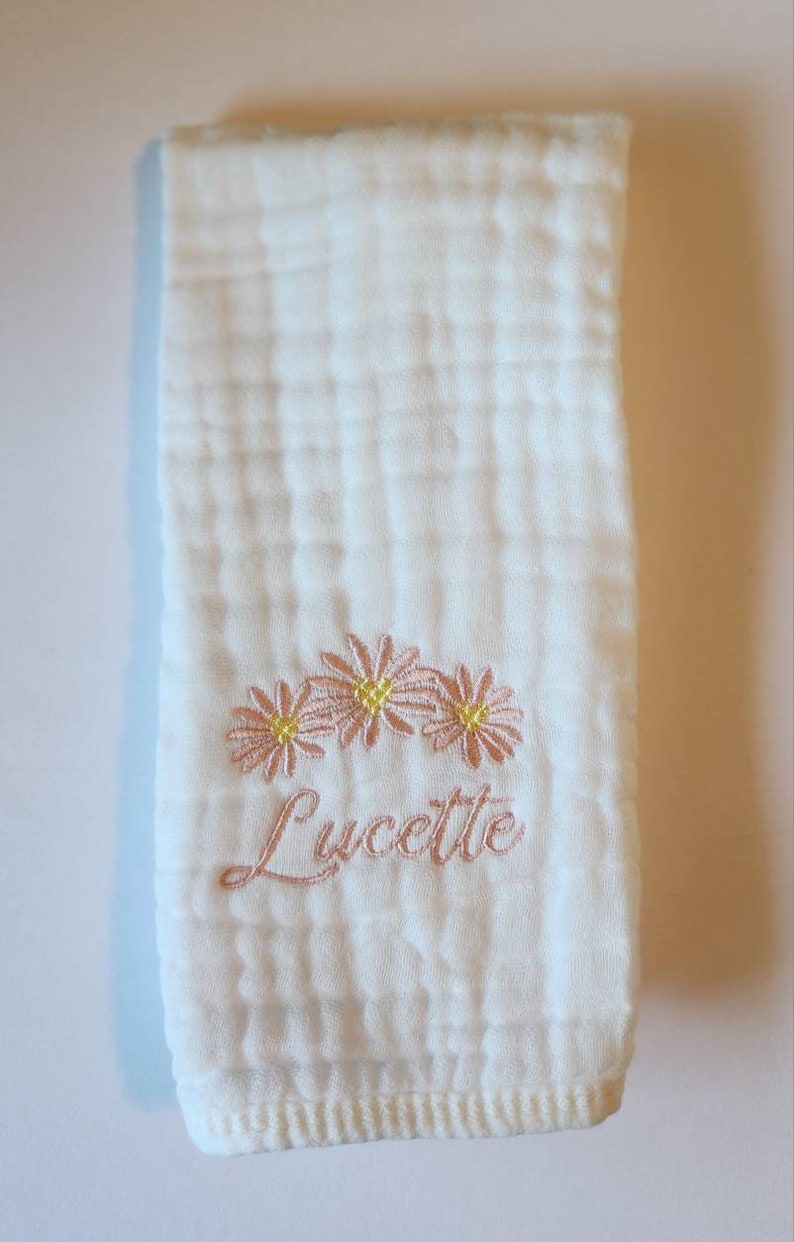 Daisy Personalized Baby Burp Cloths, 1 or Set of 2, Monogram ...