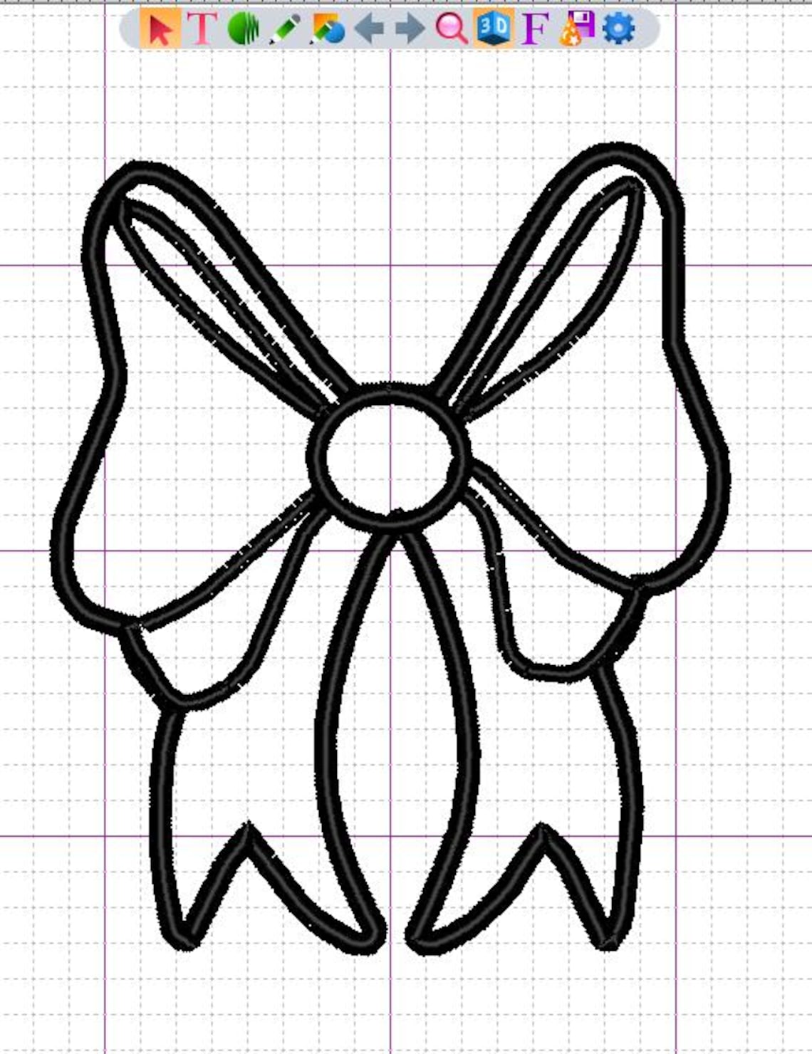 Side Bow Applique Embroidery Design. Four Sizes! Suitable for ...
