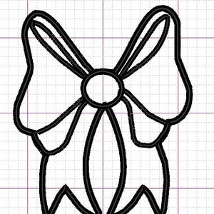 Side Bow Applique Embroidery Design. Four Sizes! Suitable for ...