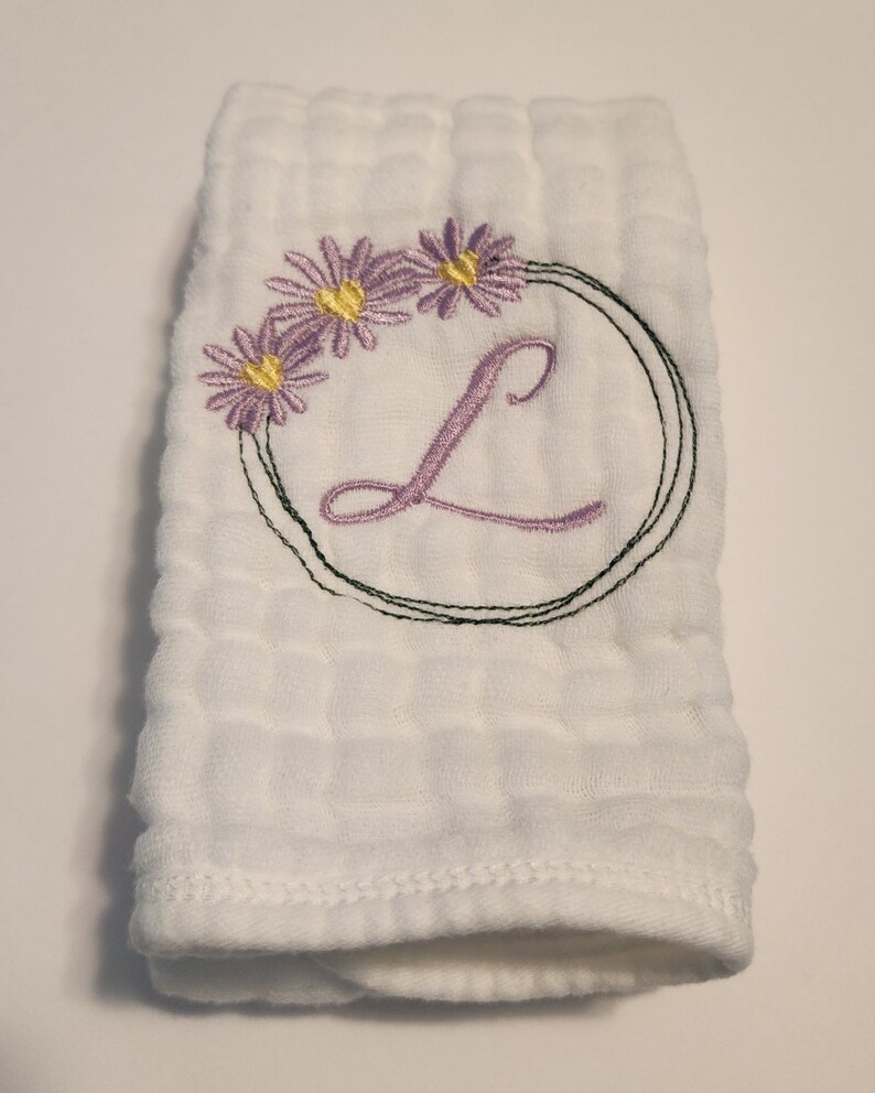 Daisy Personalized Baby Burp Cloths, 1 or Set of 2, Monogram ...