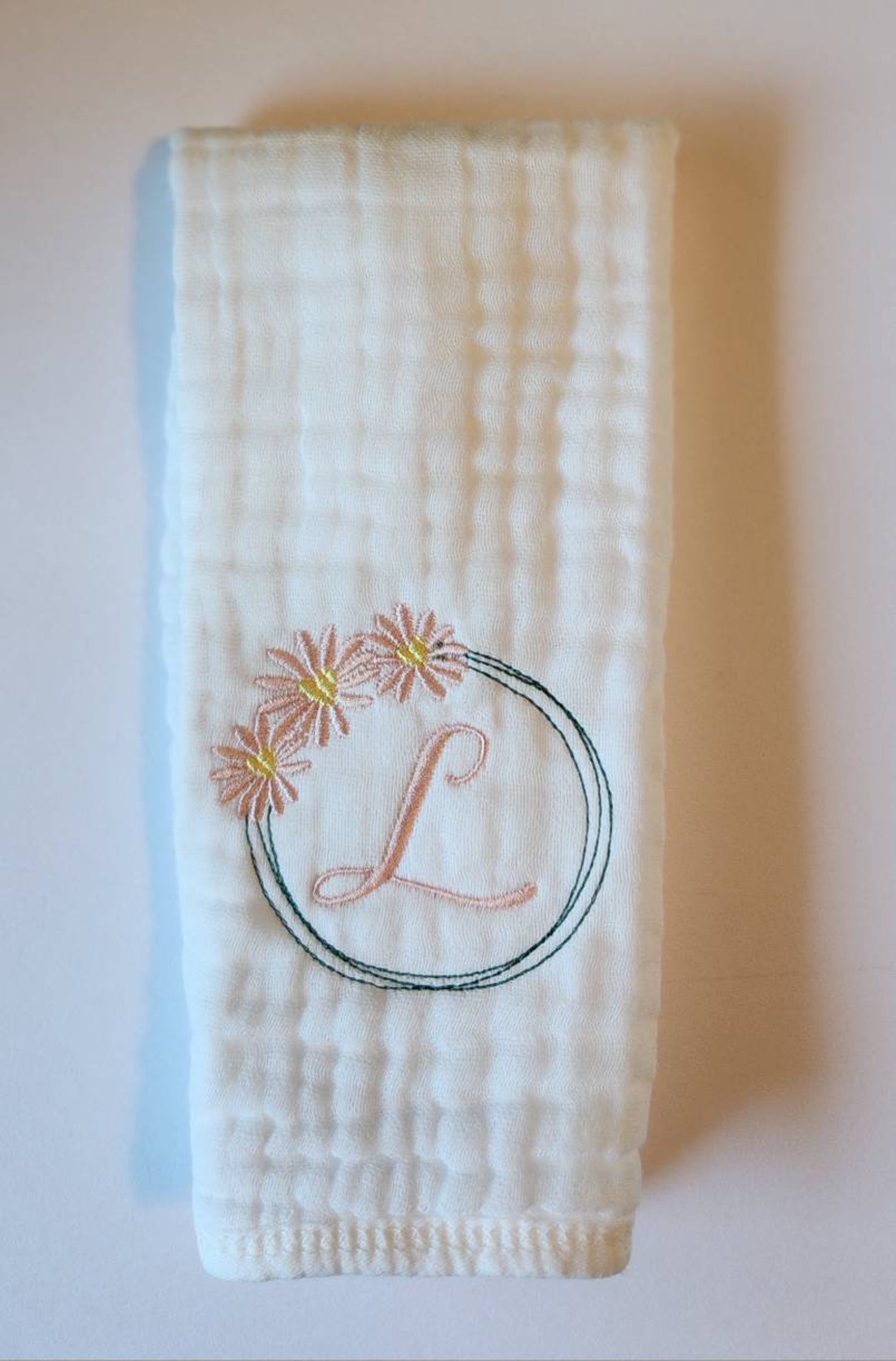 Daisy Personalized Baby Burp Cloths, 1 or Set of 2, Monogram ...