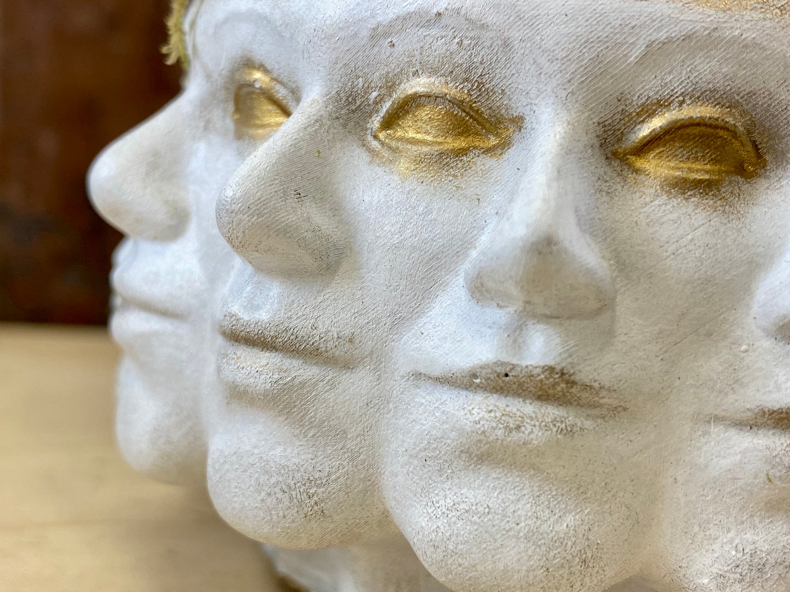 Mini Multi Face Cement Planter or Jar Head Pot for Small Plants, Air ...