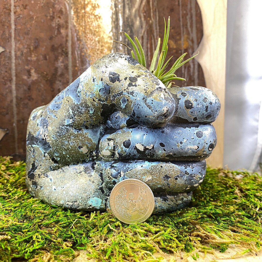 Cement Fist Hand Planter With Drainage Unique Small Pot for Plants ...