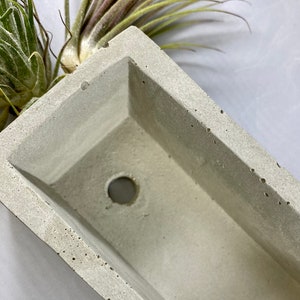 Modern Rectangle Cement Planter Box With Drainage Holes - Perfect for ...