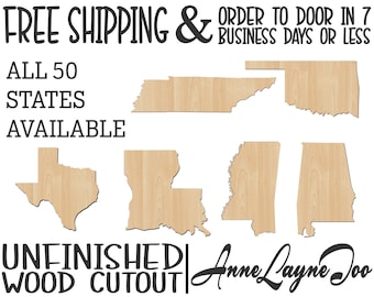 Wooden State Cutout | Etsy