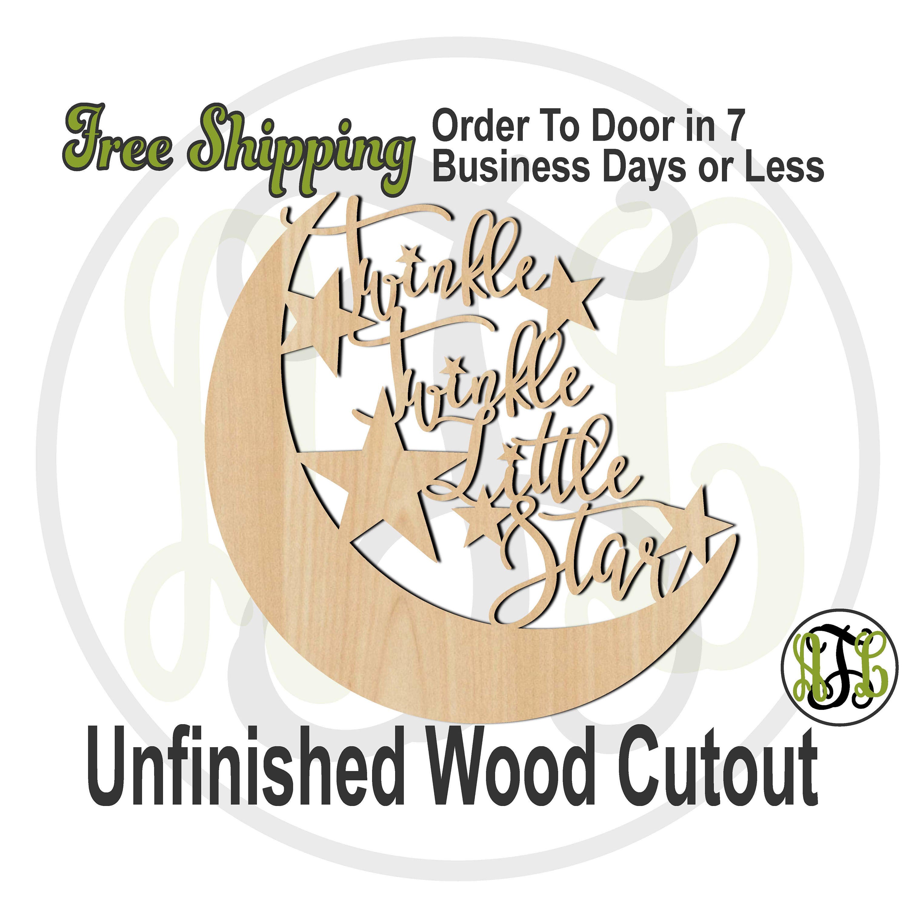 Twinkle Twinkle Little Star- 325016- Nursery Cutout, unfinished, wood ...