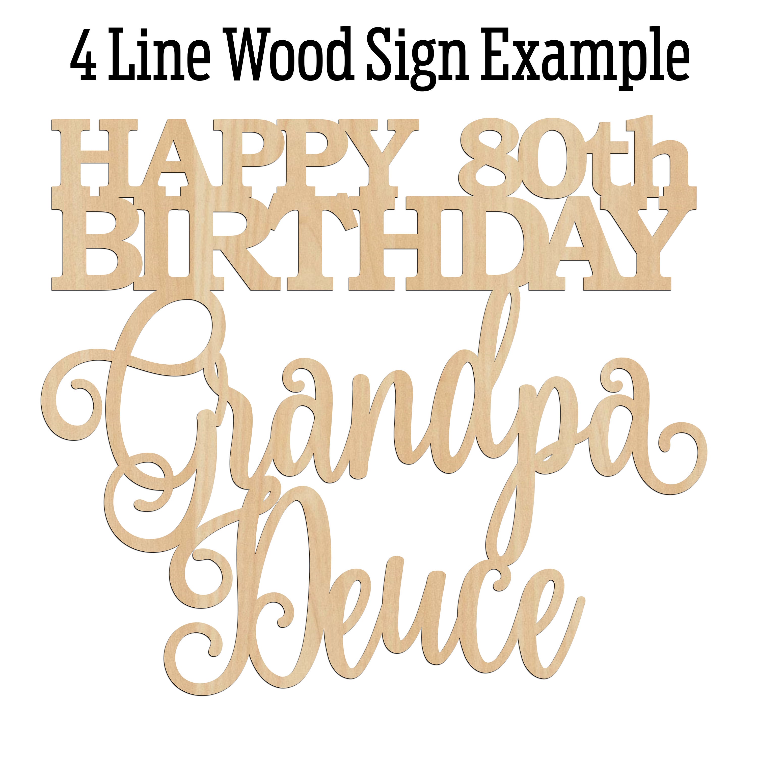Custom Wood Sign Multi-line Event Wood Cutout Unfinished - Etsy