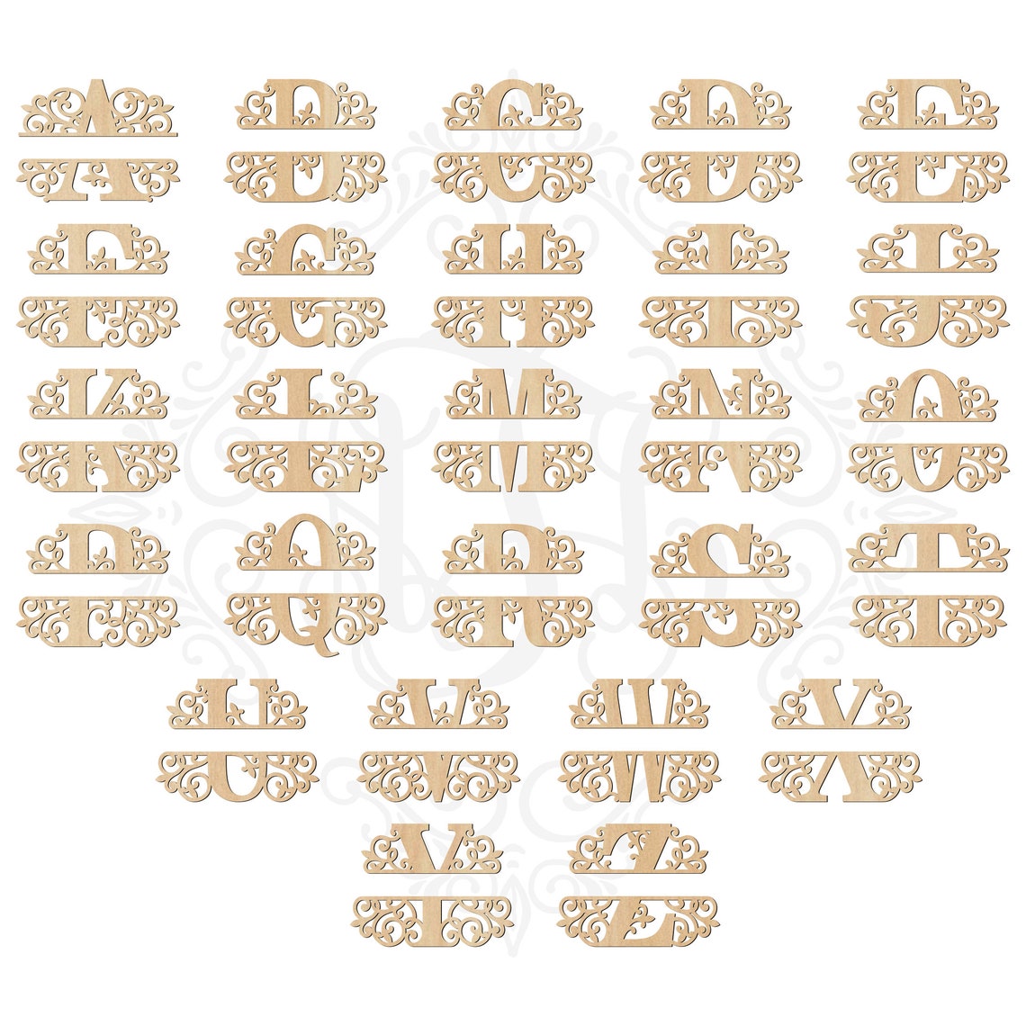 Swirl Name Plate Wood Cutout Monogram With Last Name Door | Etsy