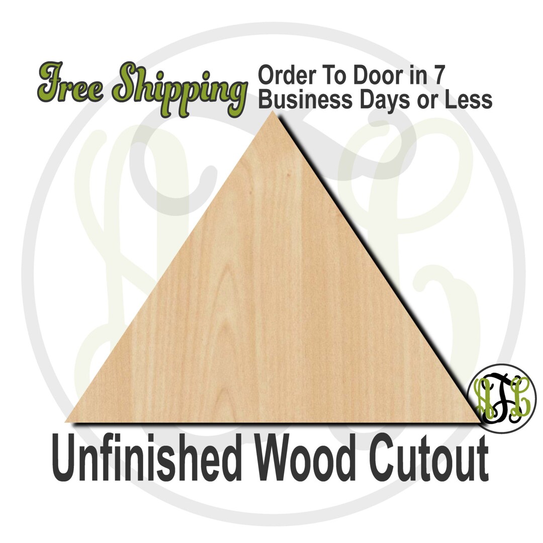 Plaque Triangle - 40048- Geometry Shape Cutout, Unfinished, Wood Cutout ...