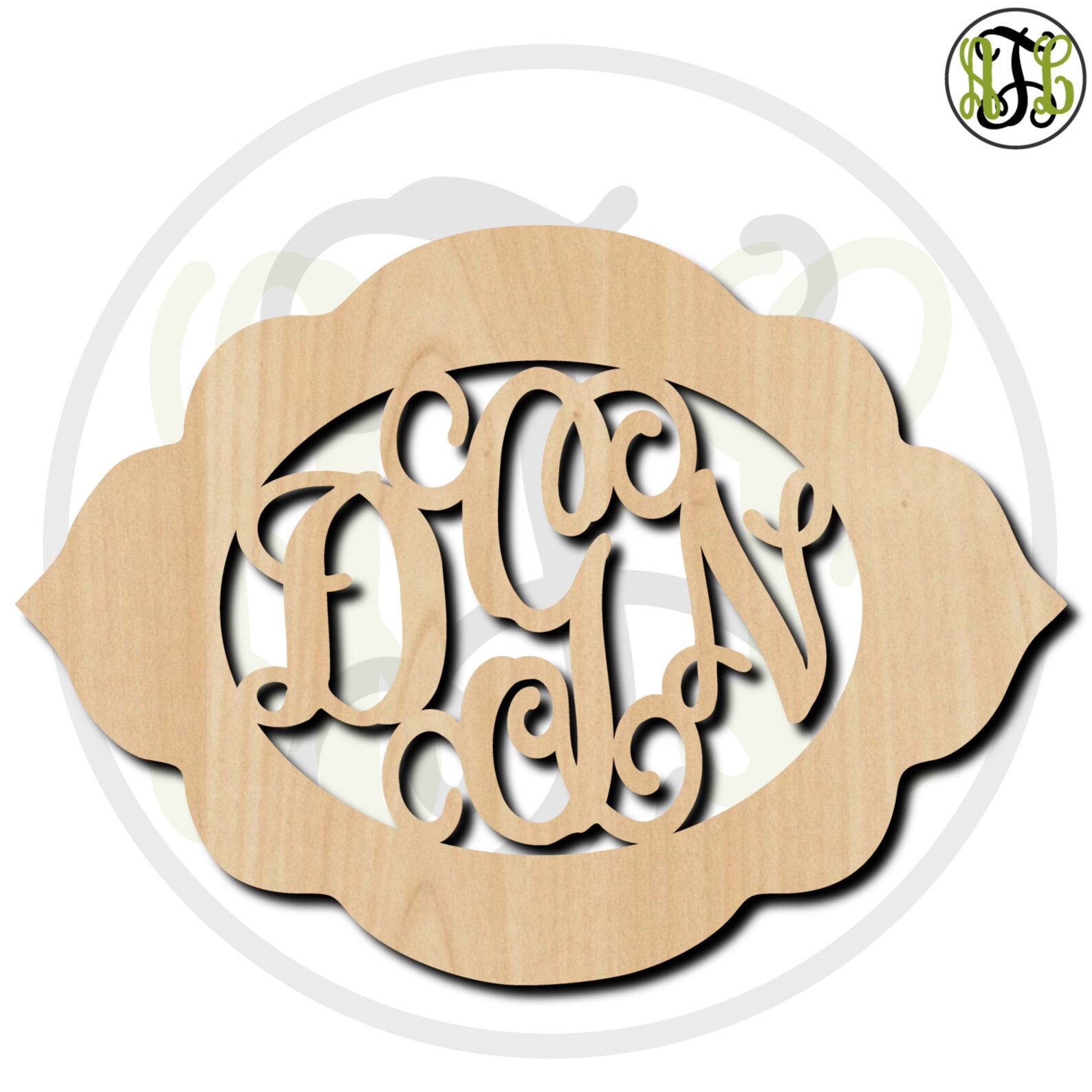 Unfinished Wood Danielle Frame Monogram Name Word Custom | Etsy