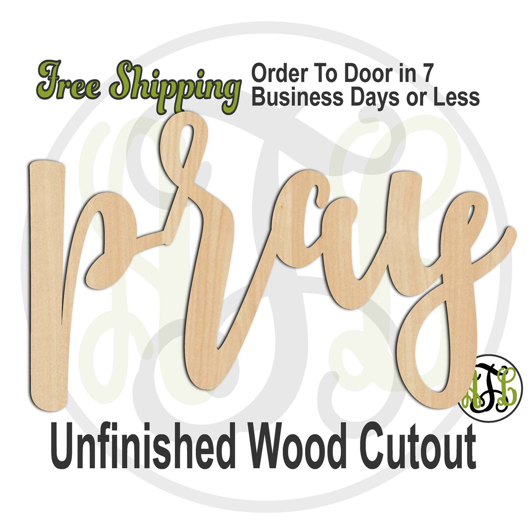 Pray- 320264frft- Religious Cutout, Unfinished, Wood Cutout, Wood Craft ...