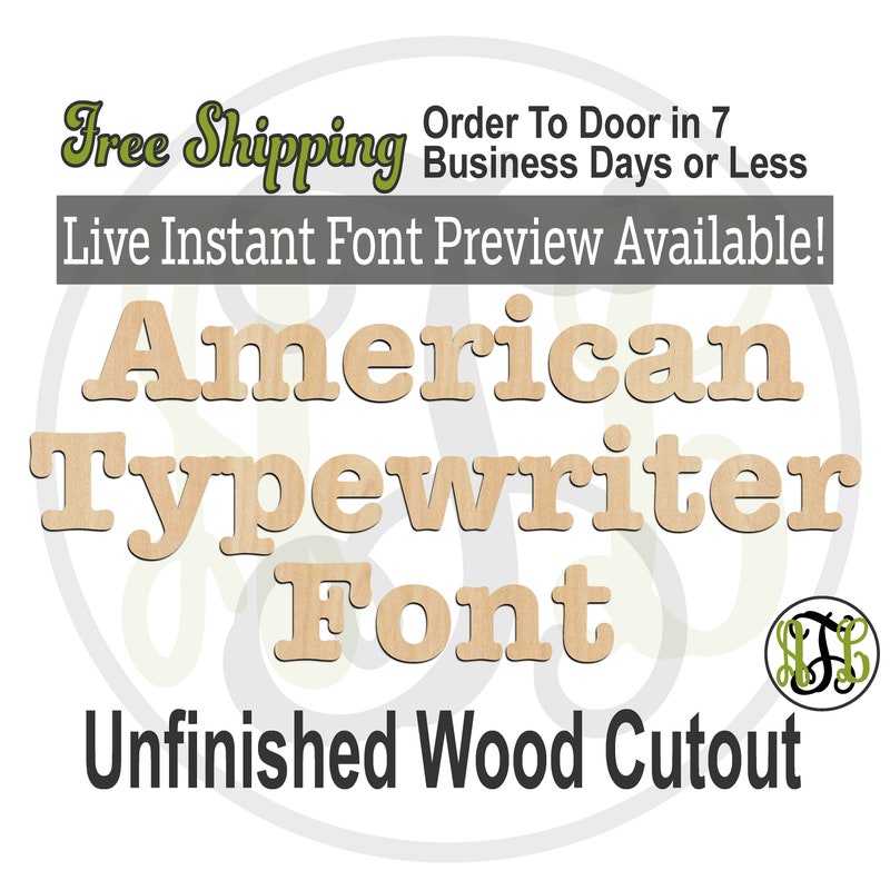 American Typewriter Font - Etsy