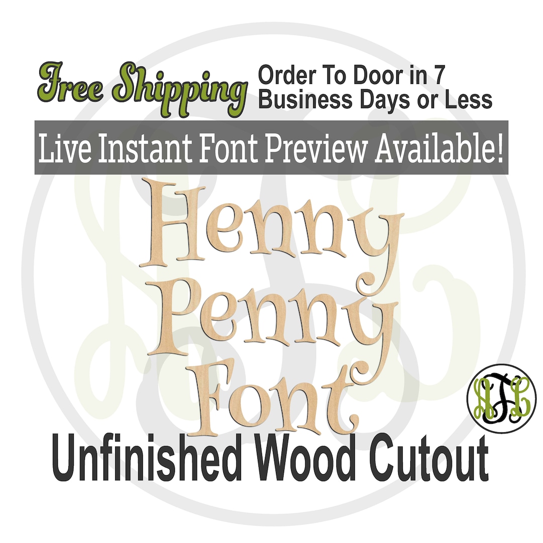 Henny Penny Font Name / Word / Phrase- Block Alphabet Cutout ...