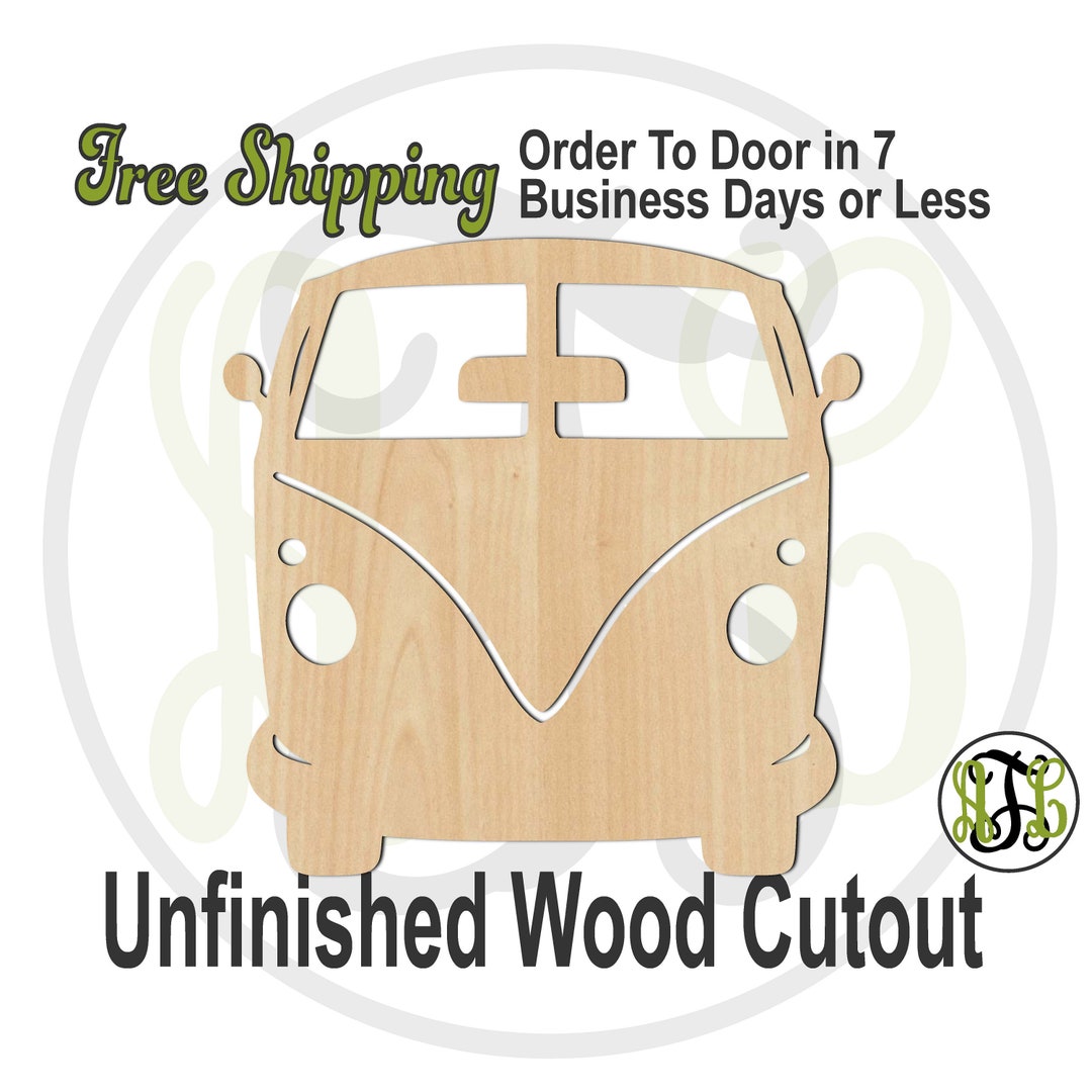 Van Front- 300191- Vehicle Cutout, Unfinished, Wood Cutout, Wood Craft ...