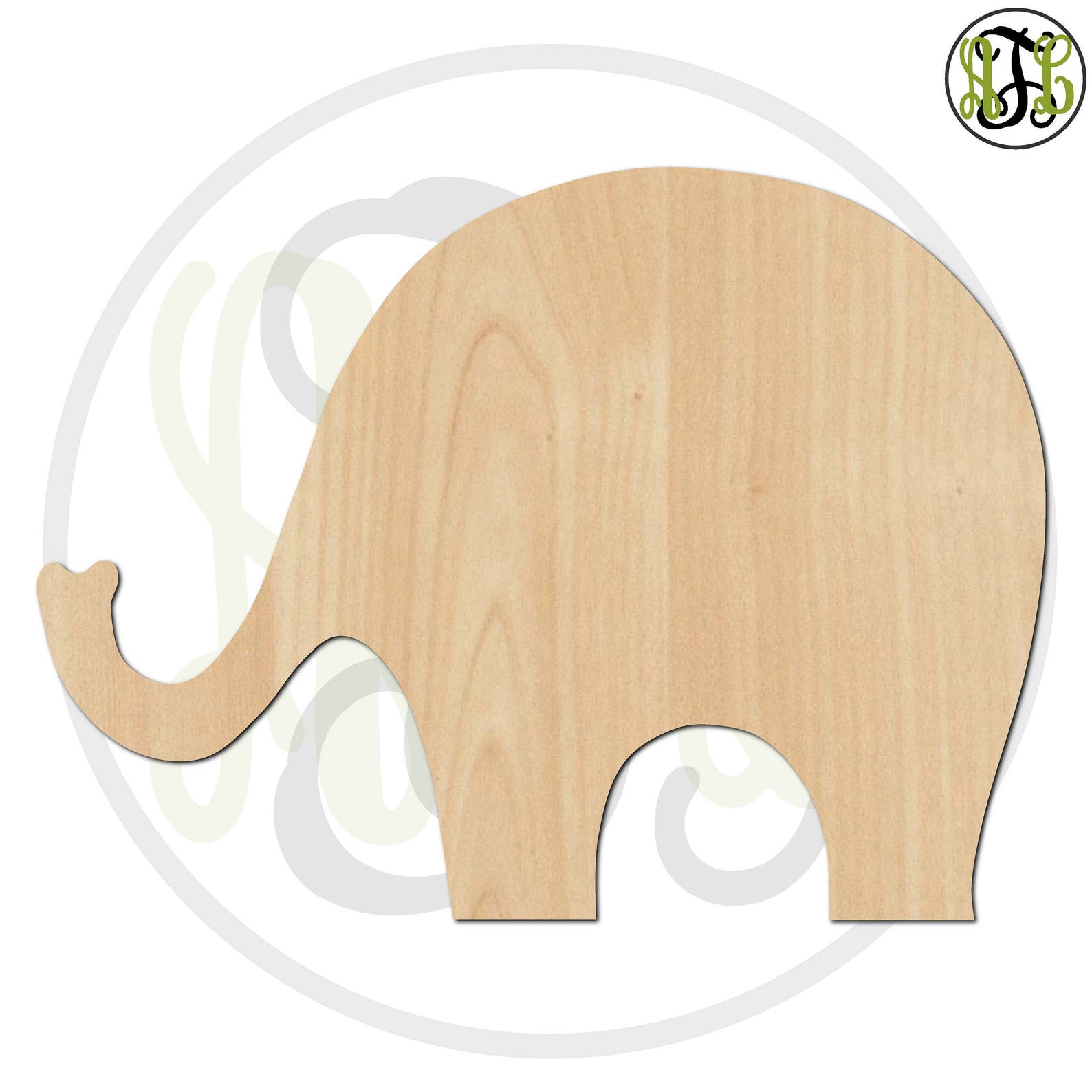 Simple Elephant - 230108- Cutout, Unfinished, Wood Cutout, Laser Wood ...