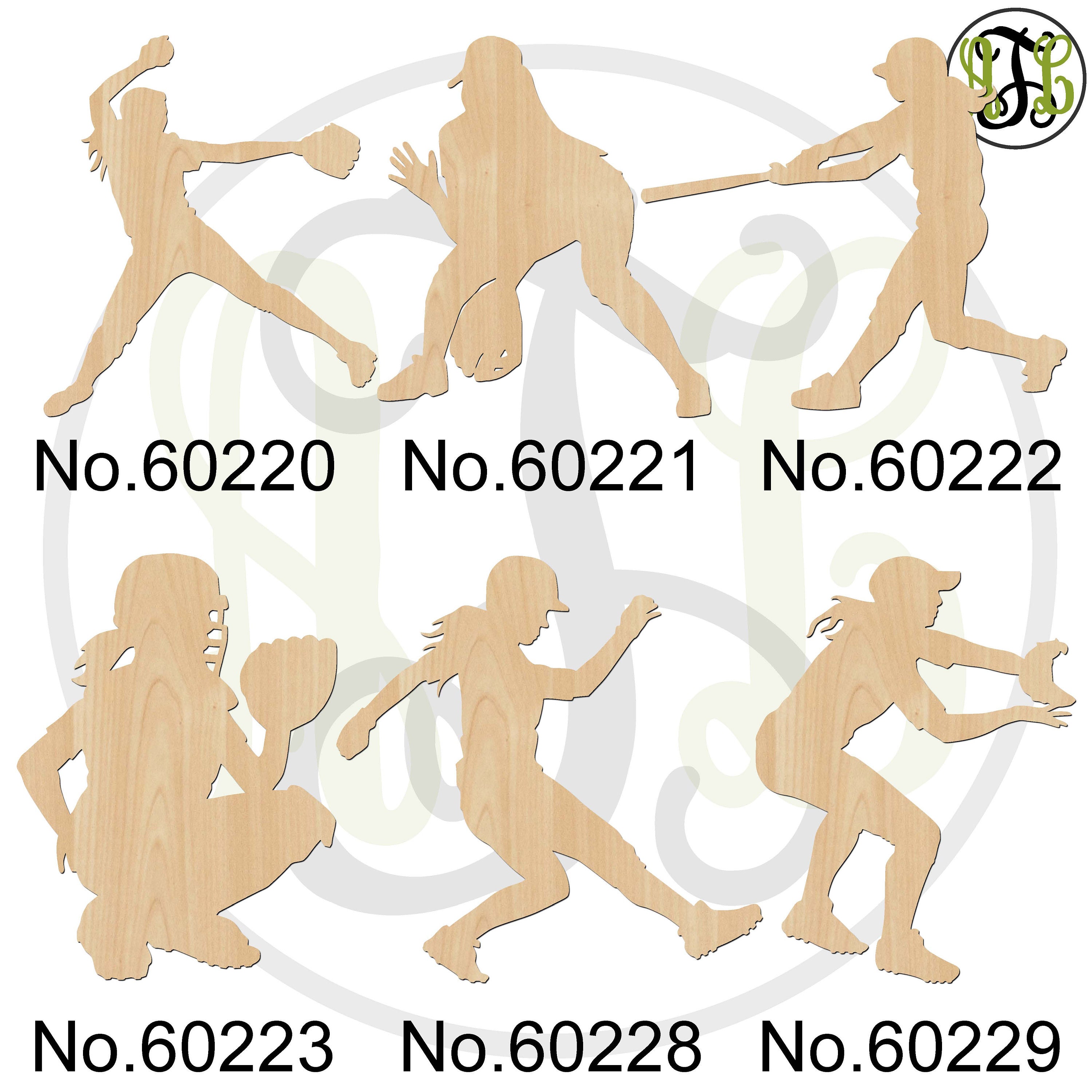 Softball Player 60220-23-28&29 Sports Cutout unfinished | Etsy