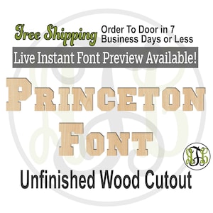Princeton Font Name / Word / Phrase- Block Alphabet Cutout, Unfinished ...