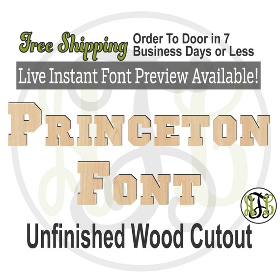Princeton Font Name / Word / Phrase Block Alphabet Cutout | Etsy